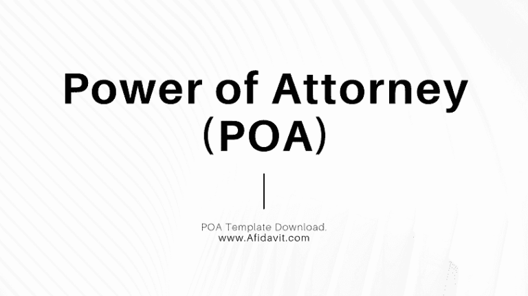 POA: Power of Attorney - Forms and Templates - Affidavit