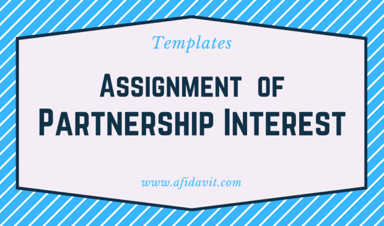 Assignment of Partnership Interest Document Format: Download, Form ...