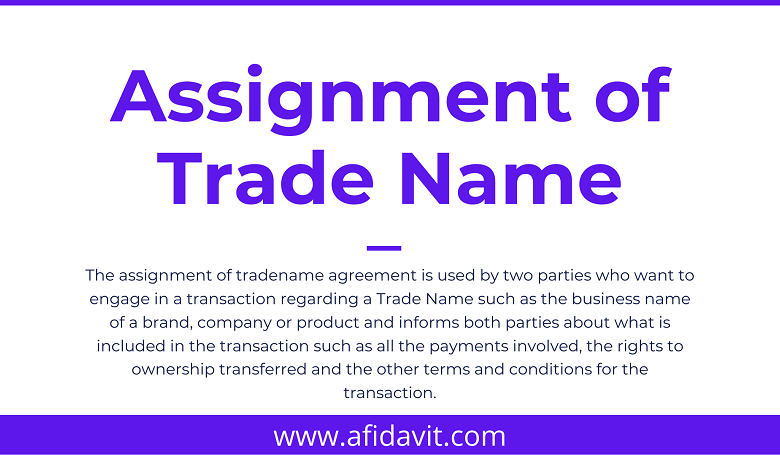 Assignment of Trade Name Form Archives - Affidavit